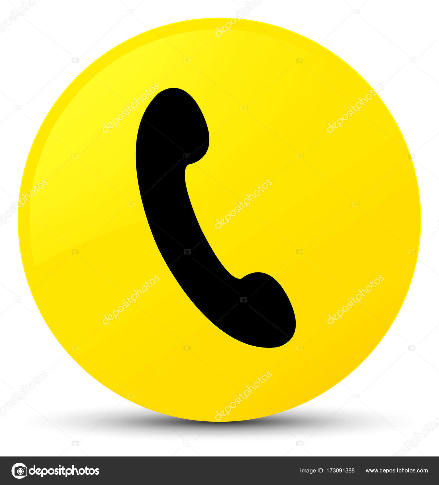Phone icon yellow round button — Stock Photo © FR_Design #173091388