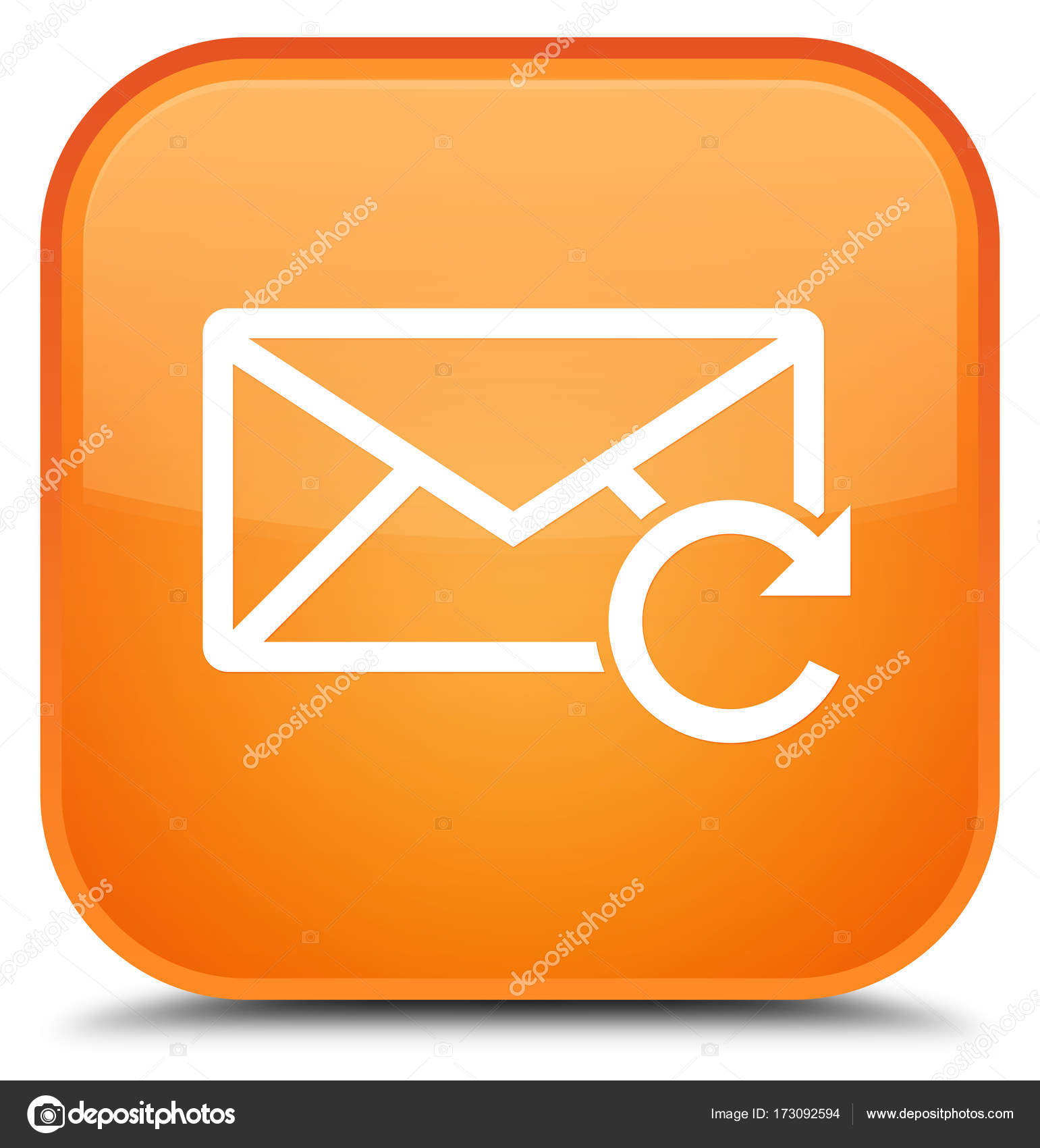 Refresh email icon special orange square button — Stock Photo © FR ...