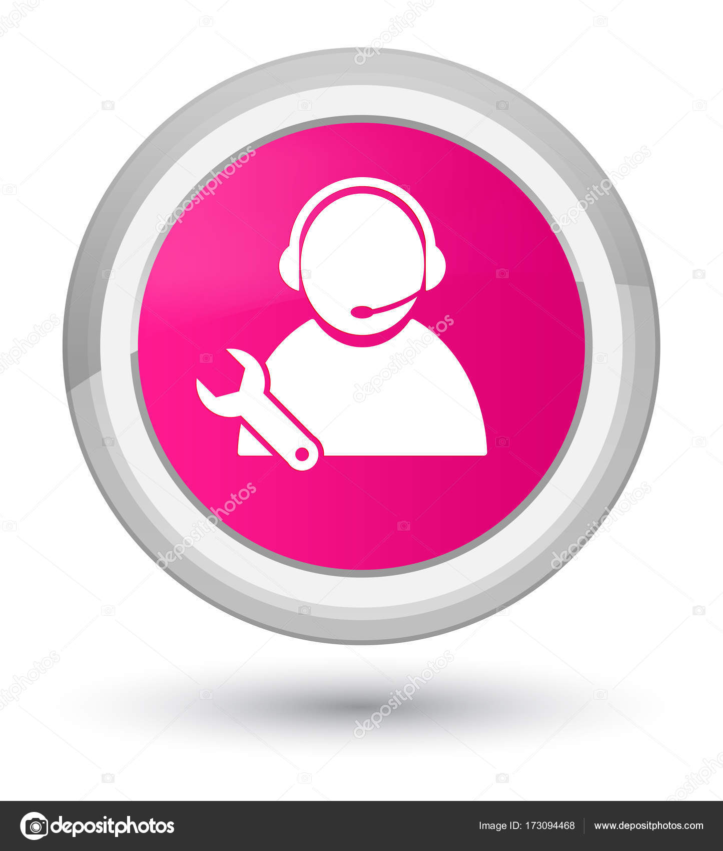 Tech support icon prime pink round button — Stock Photo © FR_Design ...