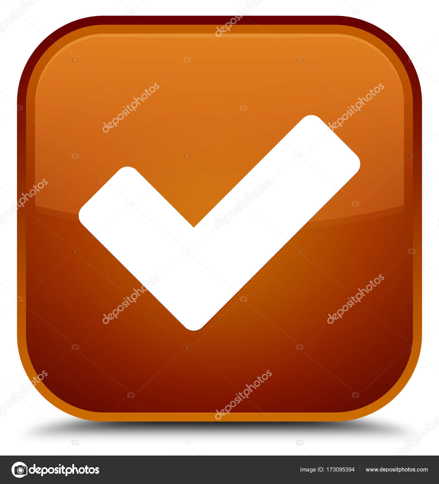 Validate icon special brown square button — Stock Photo © FR_Design ...