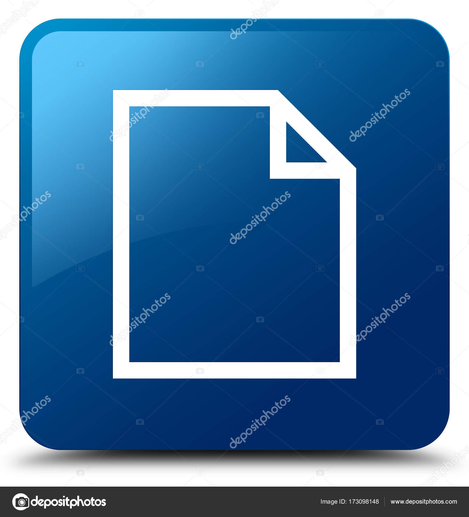 Blank page icon blue square button — Stock Photo © FR_Design #173098148