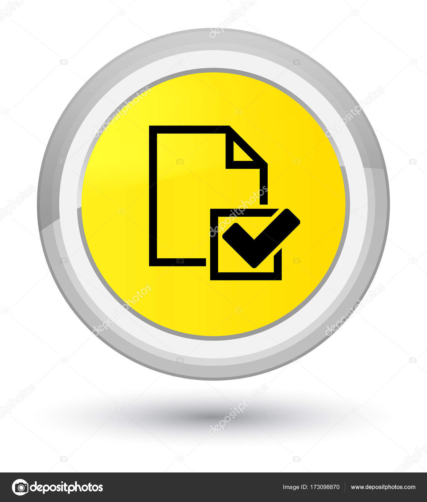 Checklist icon prime yellow round button — Stock Photo © FR_Design ...
