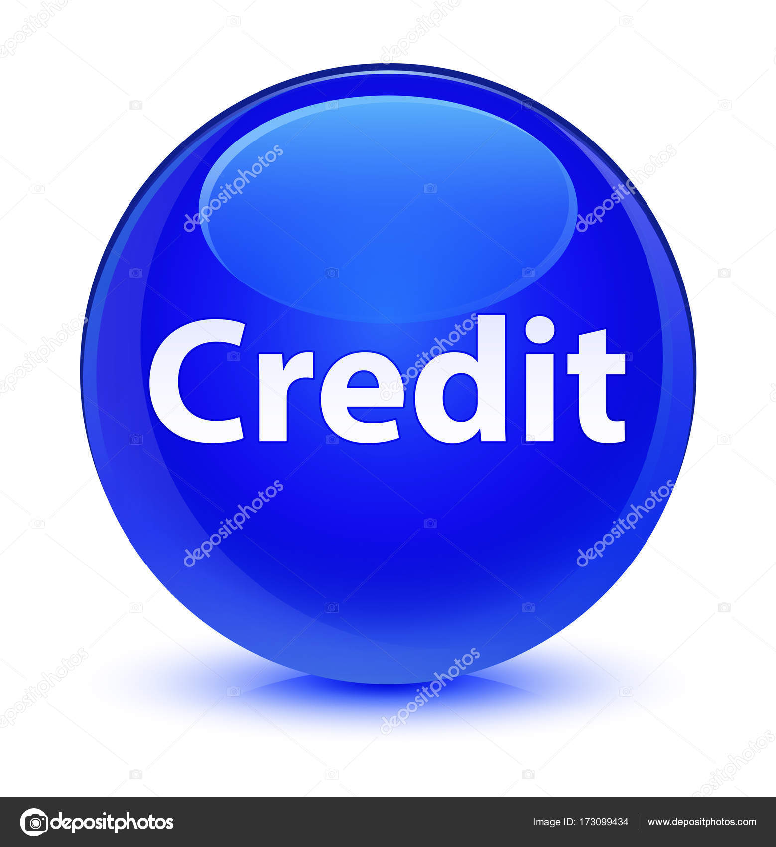Credit glassy blue round button — Stock Photo © FR_Design #173099434