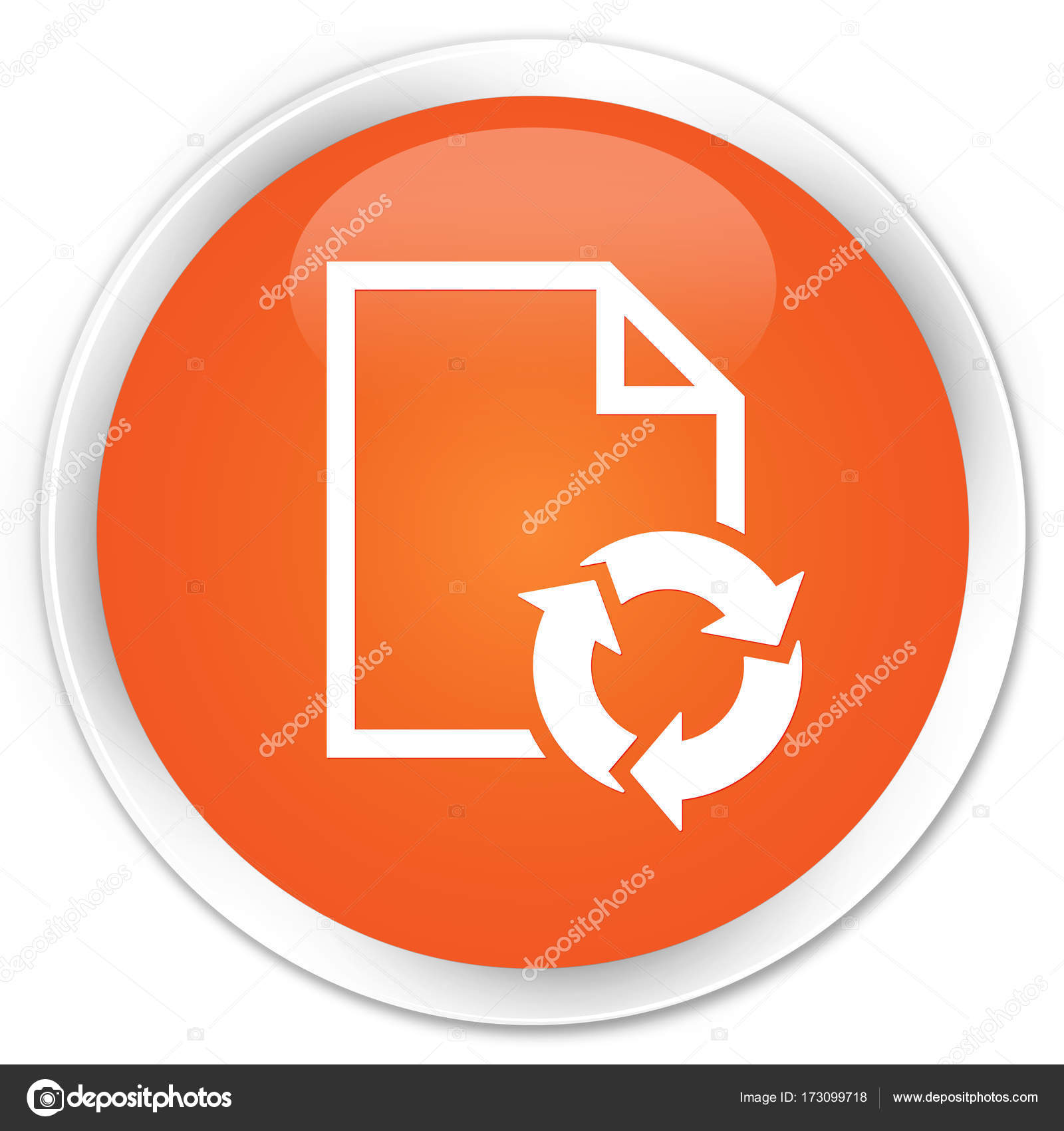 Document process icon premium orange round button — Stock Photo © FR ...