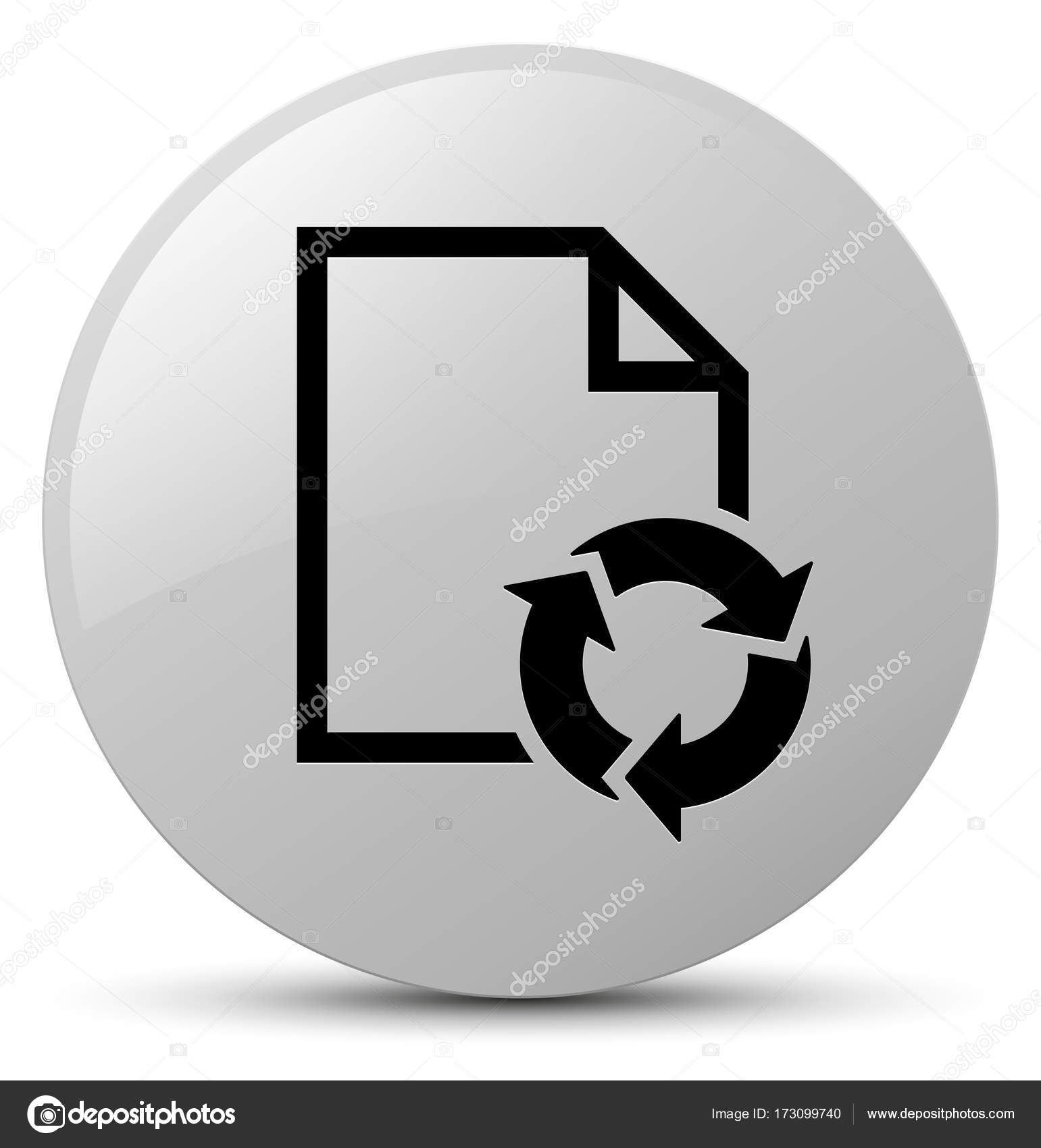 Document process icon white round button — Stock Photo © FR_Design ...