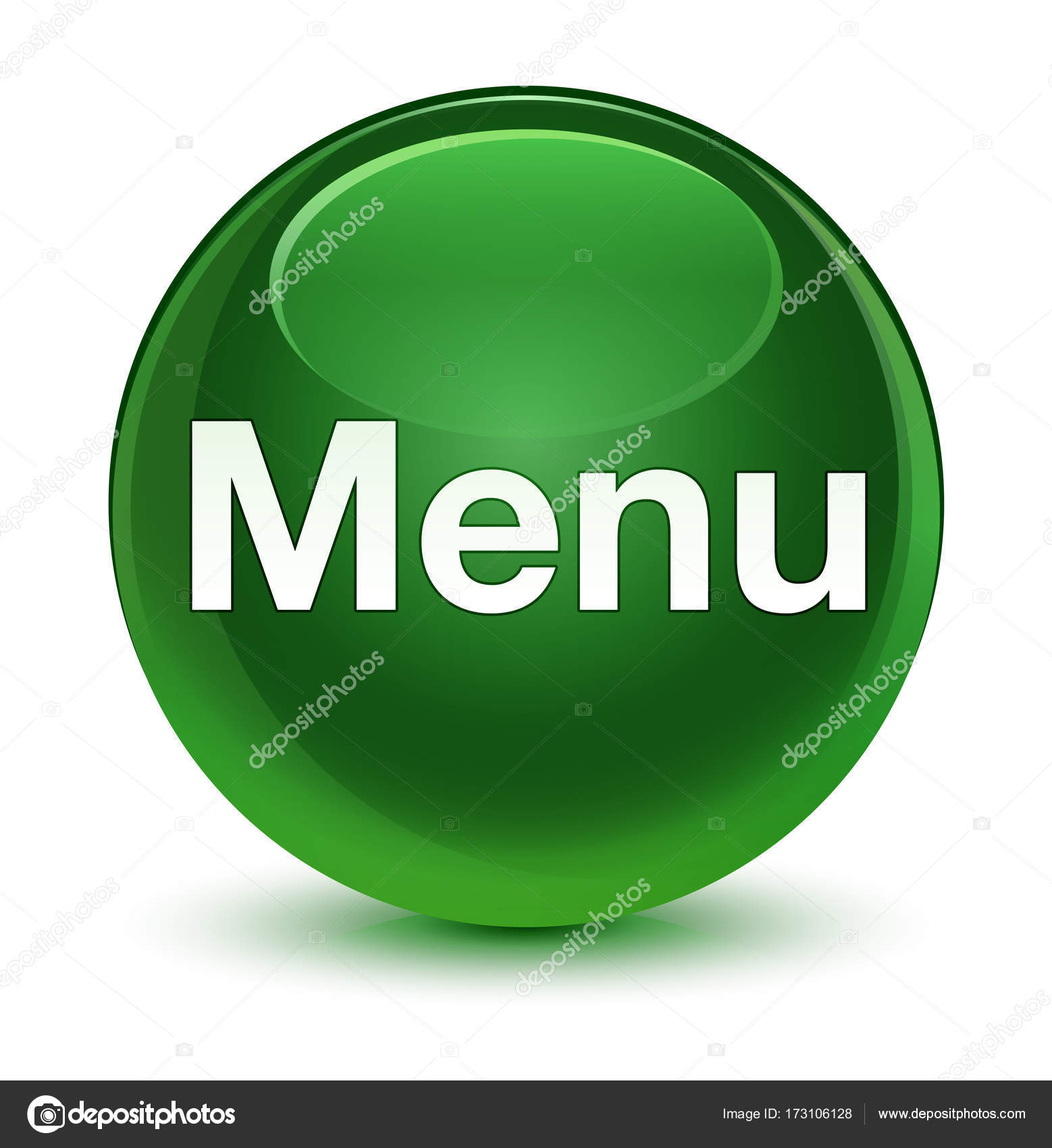 Menu glassy soft green round button — Stock Photo © FR_Design #173106128
