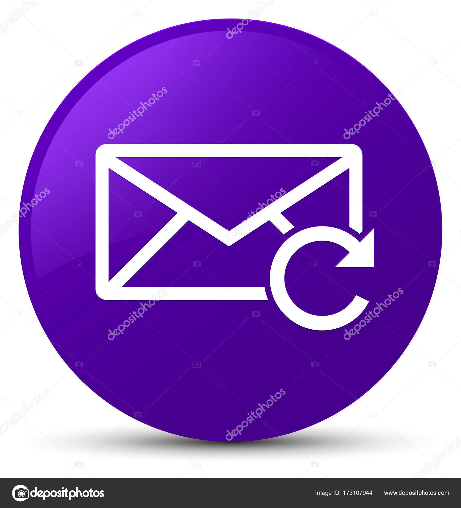 Refresh email icon purple round button — Stock Photo © FR_Design #173107944