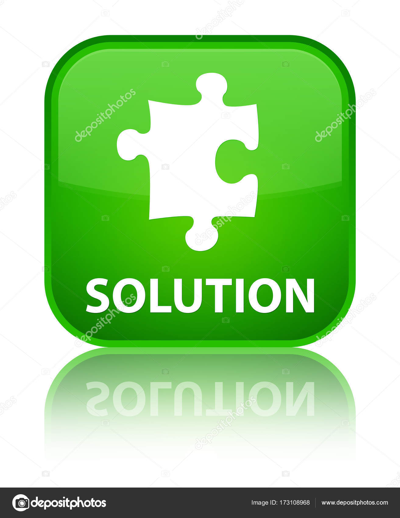 Solution (puzzle icon) special green square button Stock Photo by ©FR ...