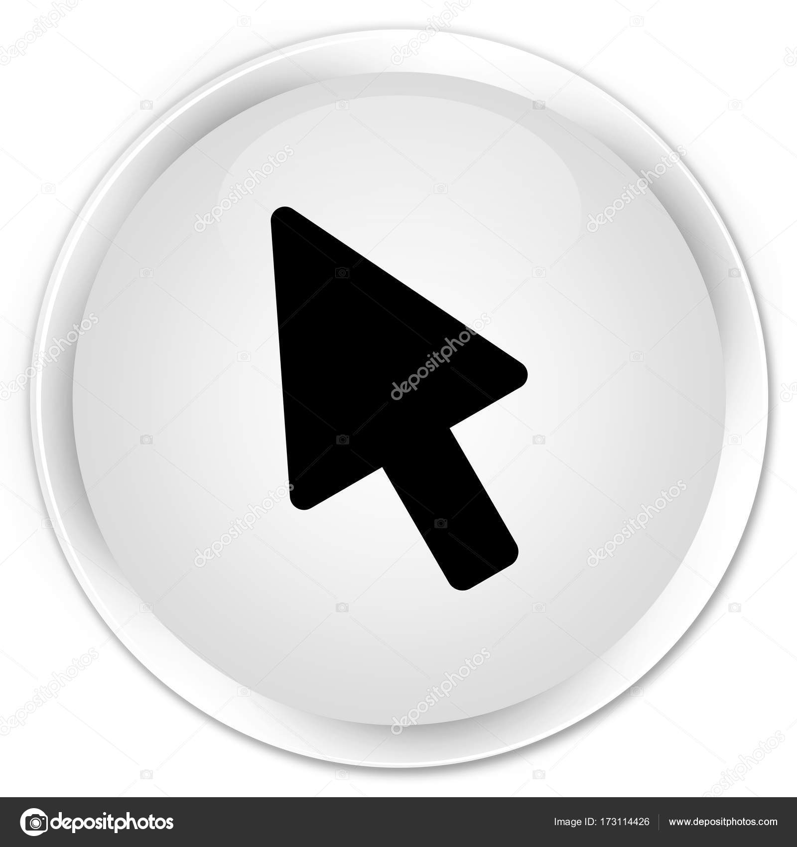 Cursor icon premium white round button — Stock Photo © FR_Design #173114426
