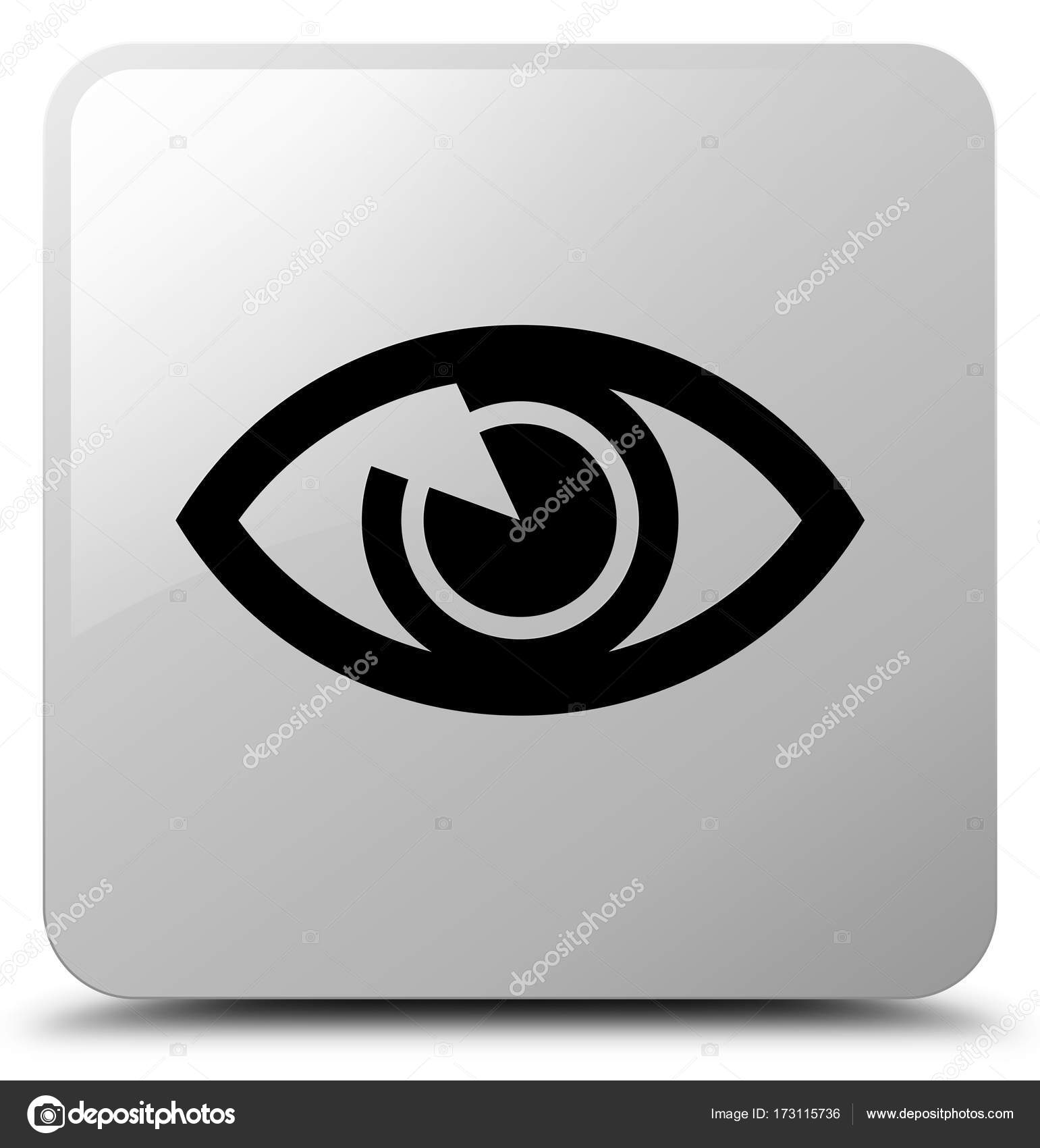 Eye icon white square button — Stock Photo © FR_Design #173115736