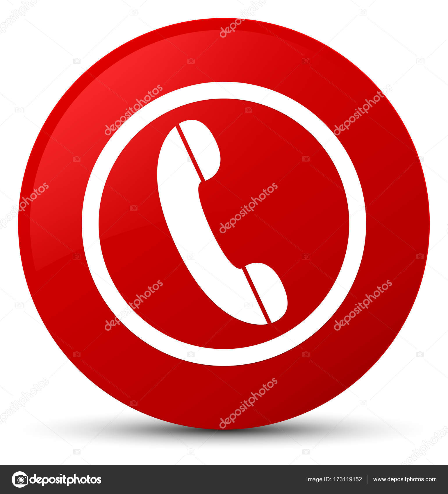 Phone icon red round button — Stock Photo © FR_Design #173119152