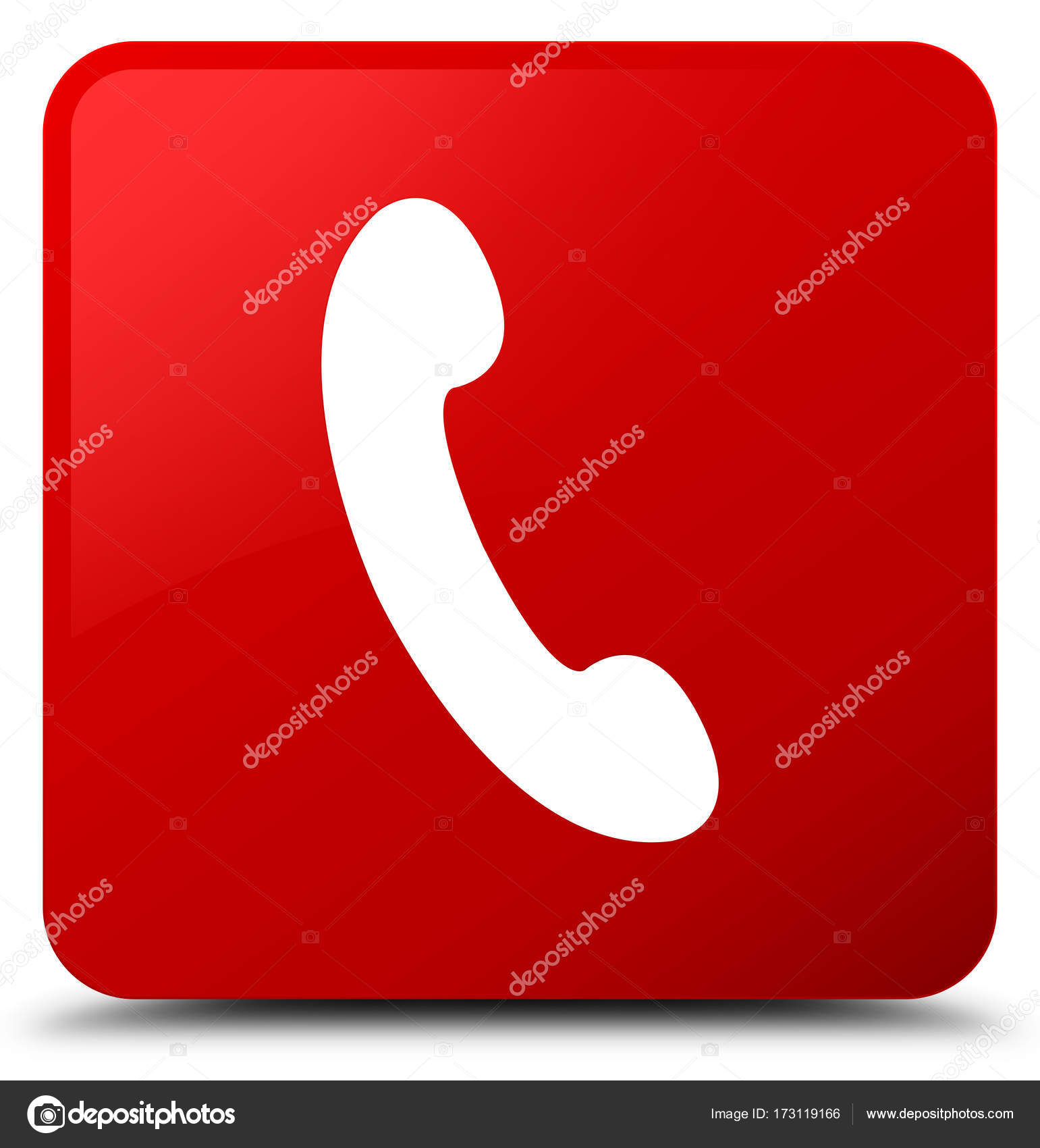 Phone icon red square button — Stock Photo © FR_Design #173119166
