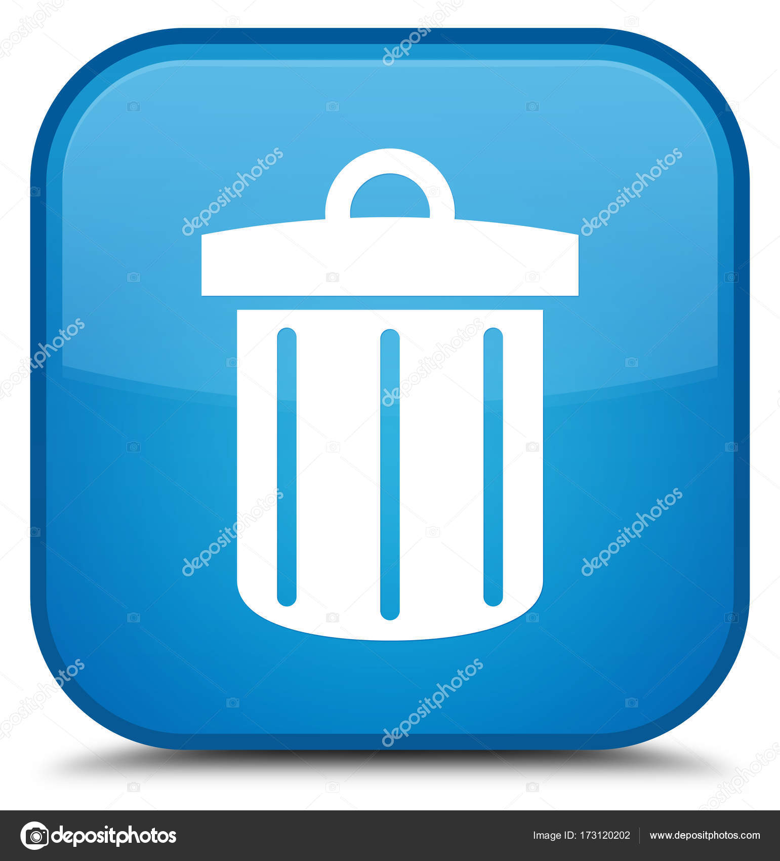 Recycle bin icon special cyan blue square button — Stock Photo © FR ...