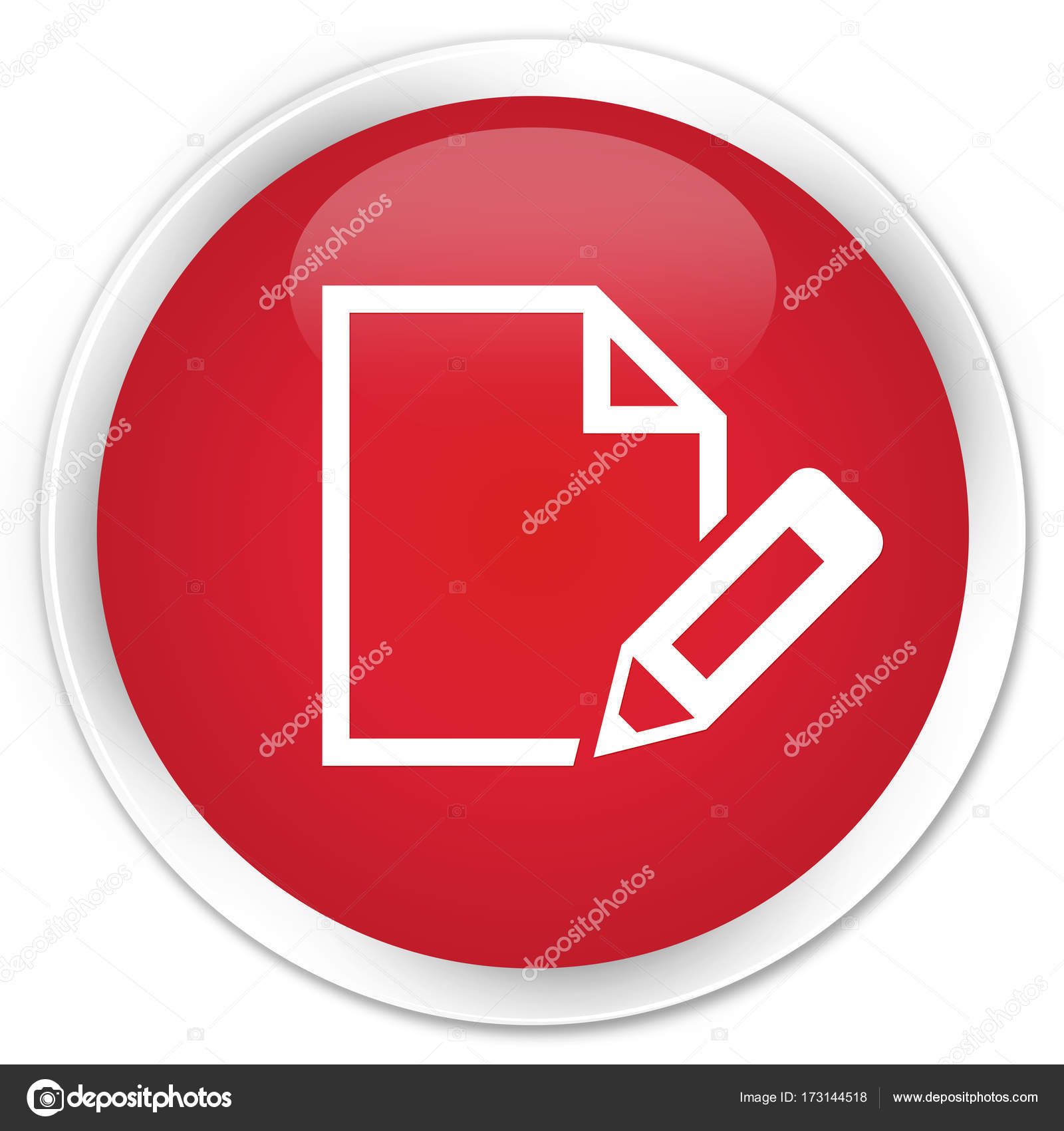 Edit document icon premium red round button — Stock Photo © FR_Design ...