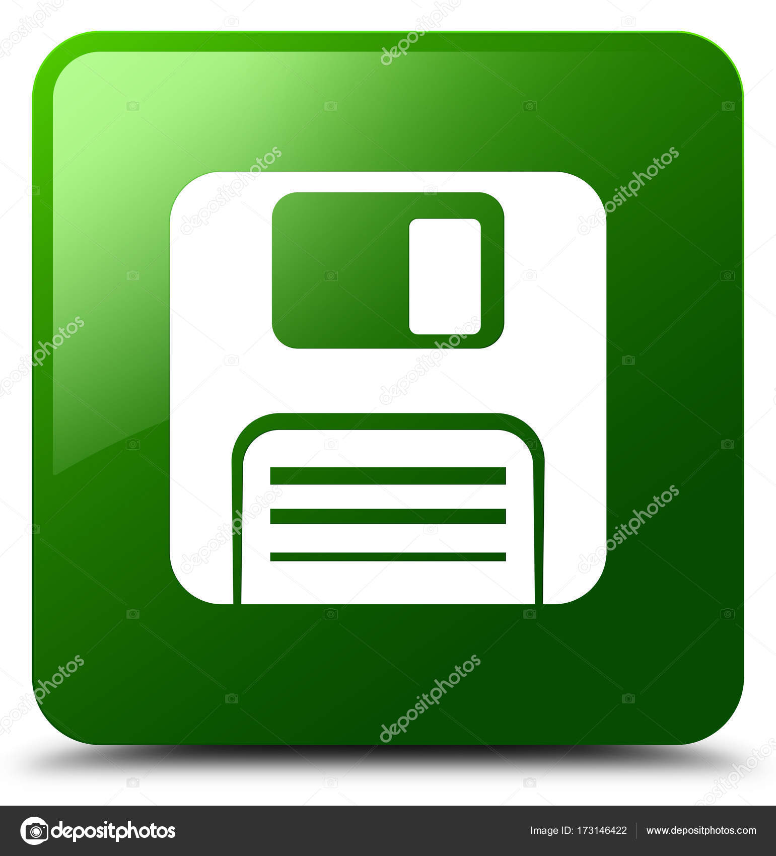 Floppy disk icon green square button — Stock Photo © FR_Design #173146422
