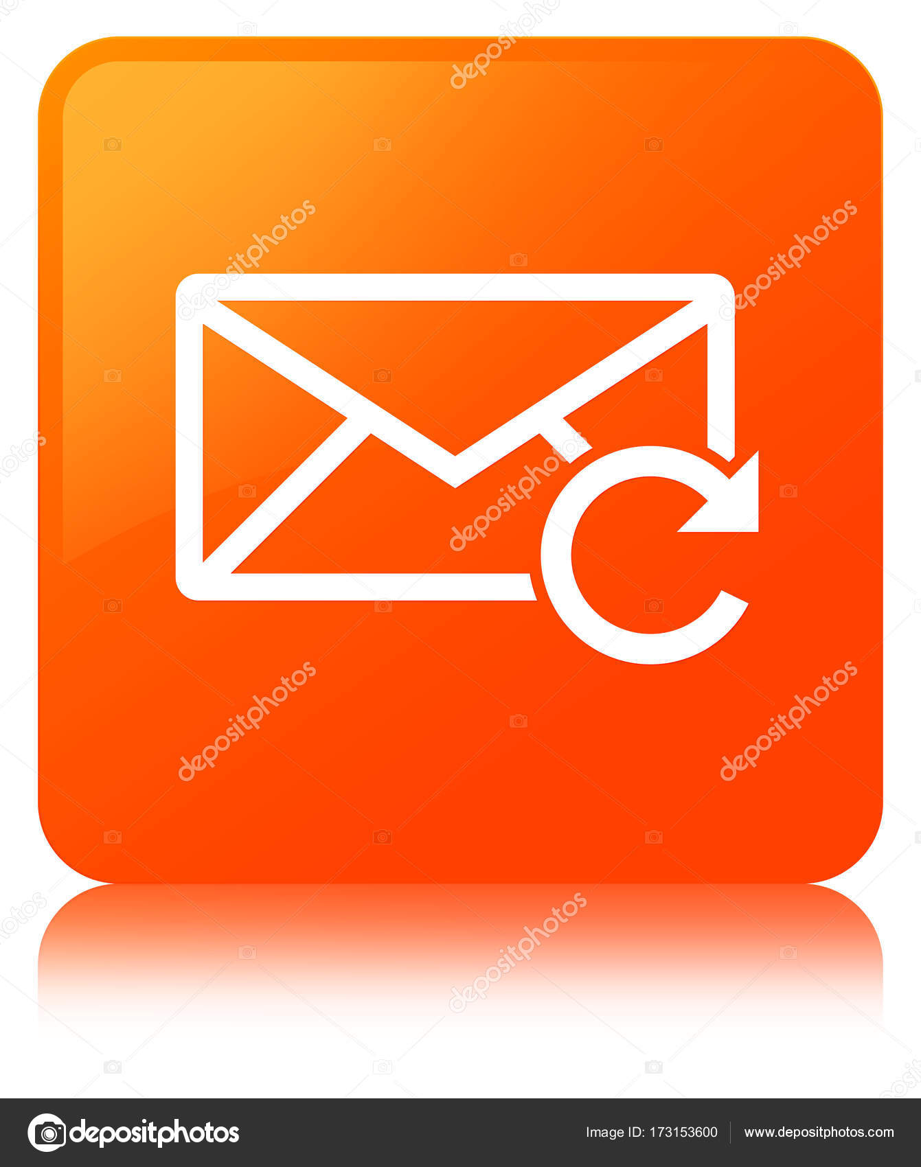 Refresh email icon orange square button — Stock Photo © FR_Design ...