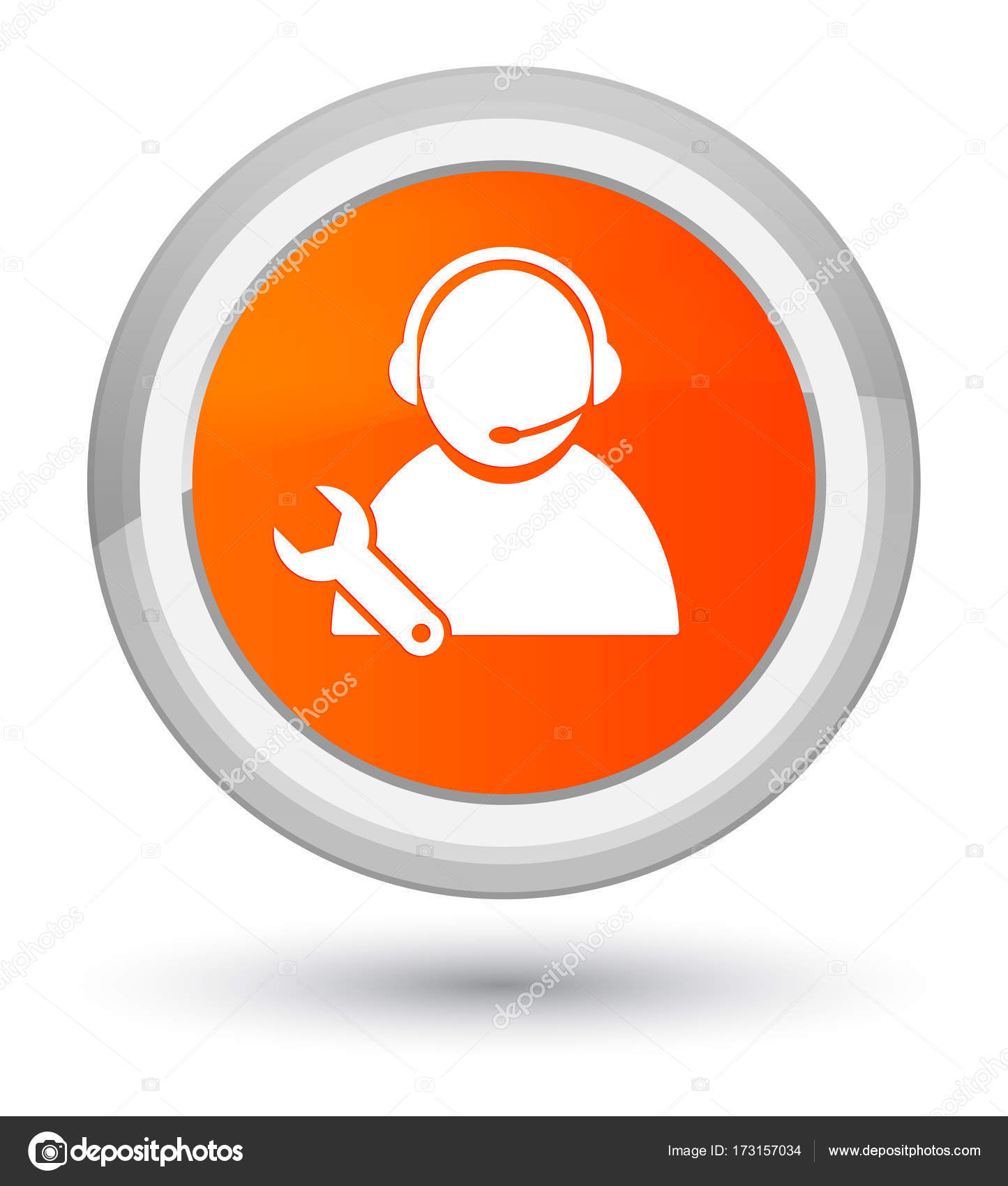Tech support icon prime orange round button — Stock Photo © FR_Design ...