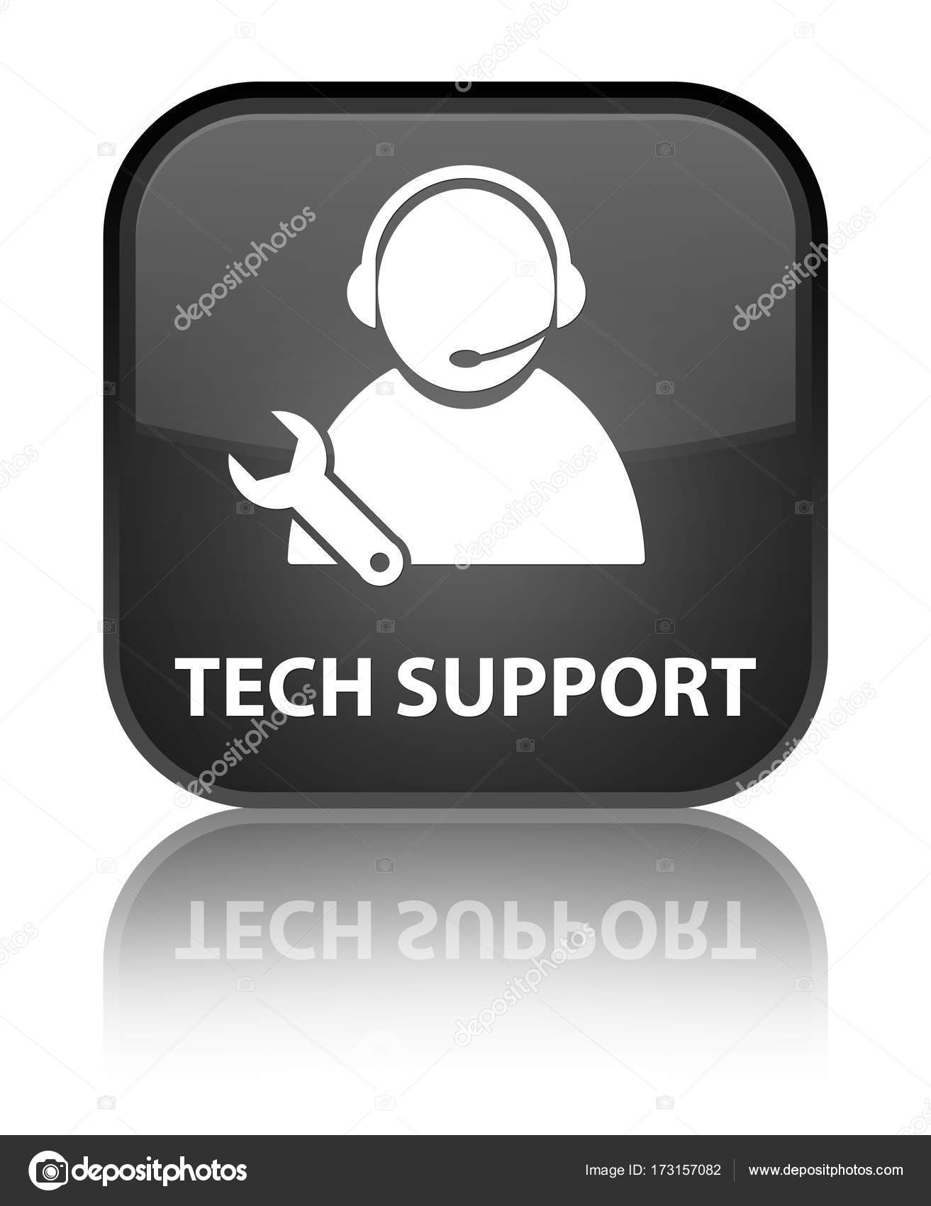 Tech support special black square button — Stock Photo © FR_Design ...