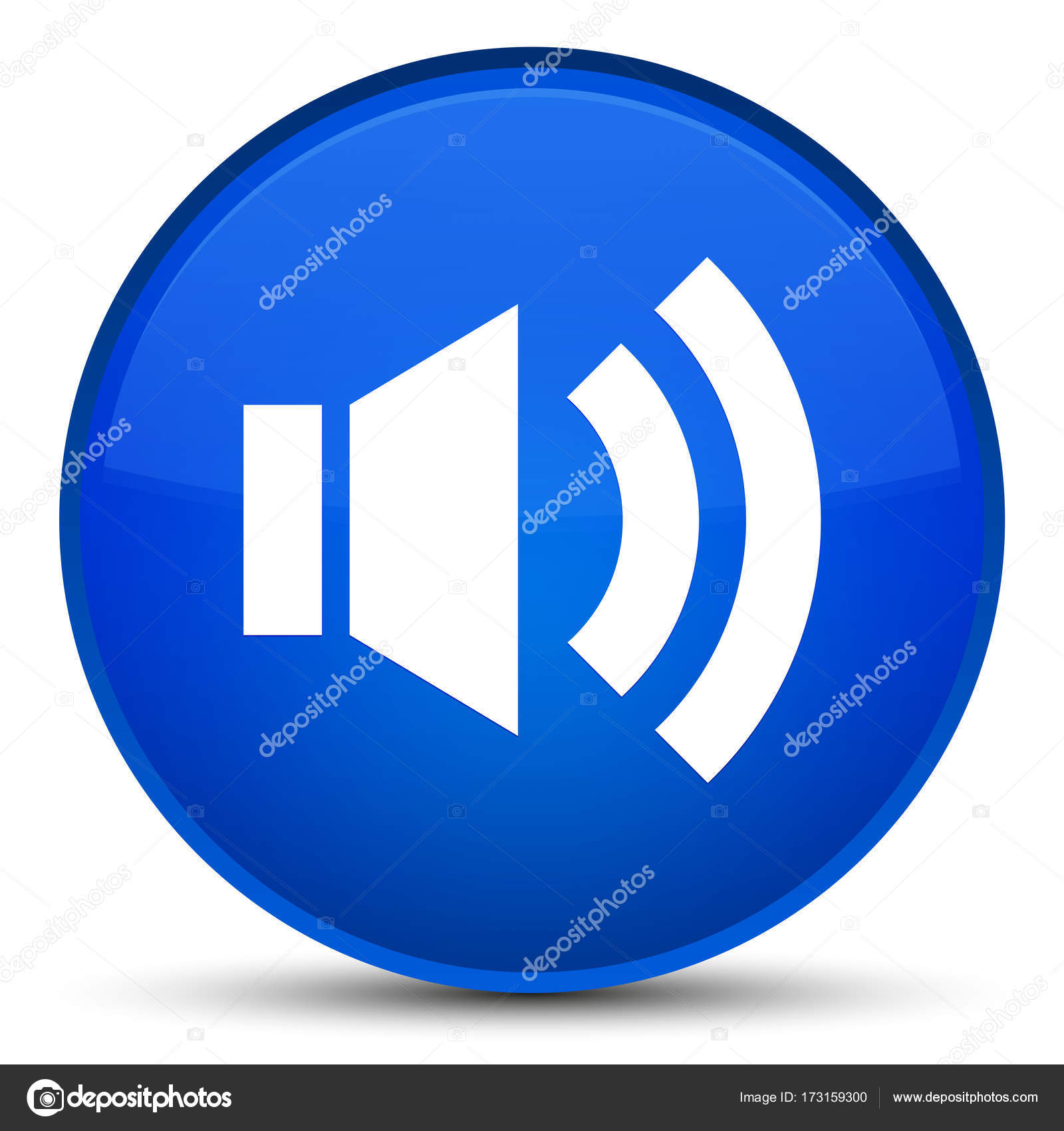 Volume icon special blue round button — Stock Photo © FR_Design #173159300