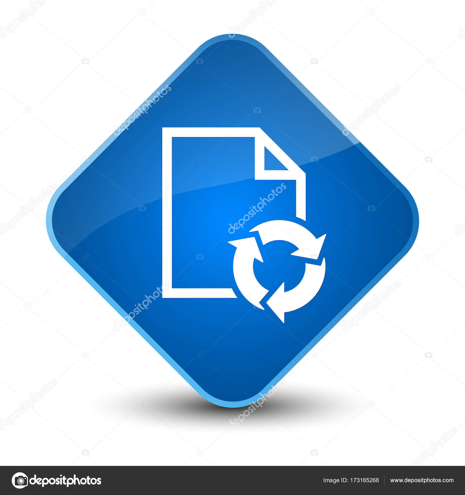 Document process icon elegant blue diamond button — Stock Photo © FR ...