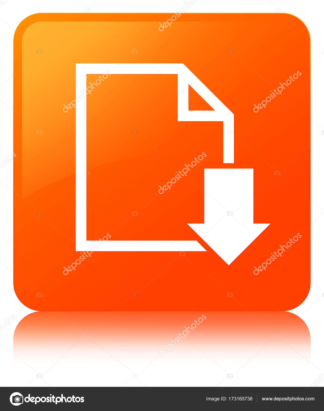 Download document icon orange square button — Stock Photo © FR_Design ...