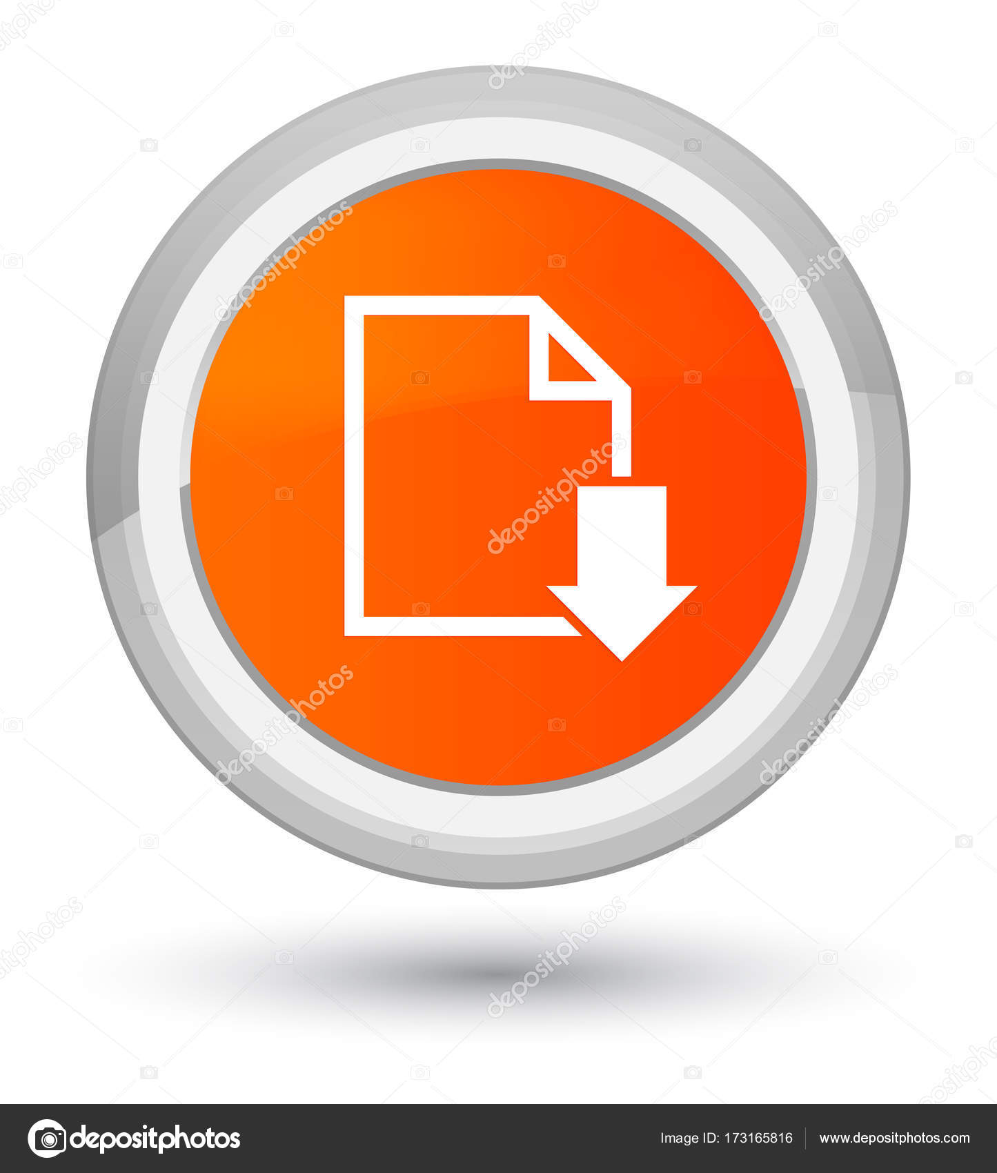 Download document icon prime orange round button — Stock Photo © FR ...