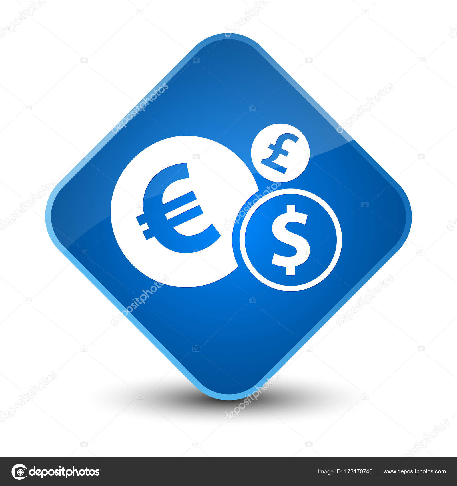 Finances icon elegant blue diamond button — Stock Photo © FR_Design ...