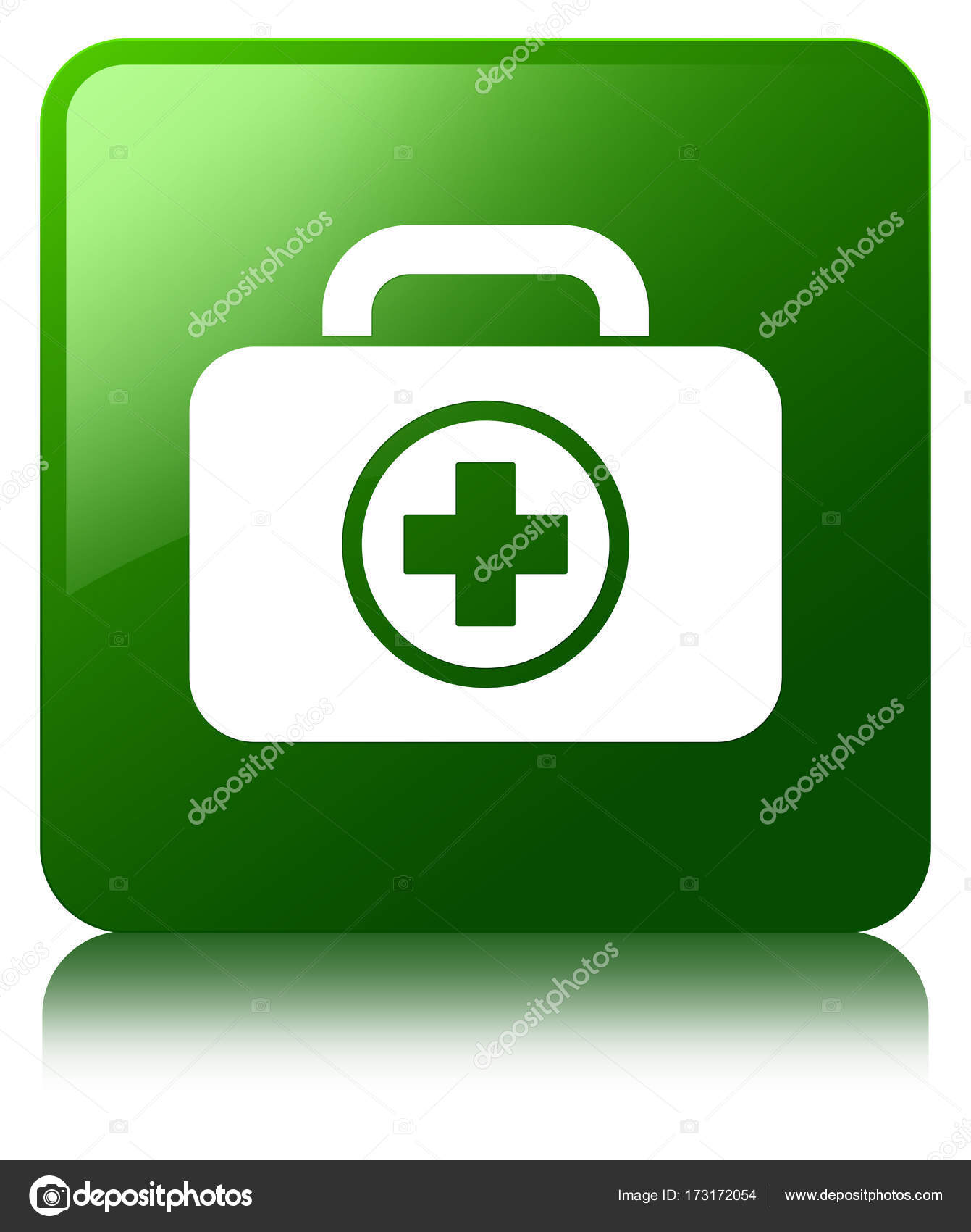 First aid kit icon green square button — Stock Photo © FR_Design #173172054