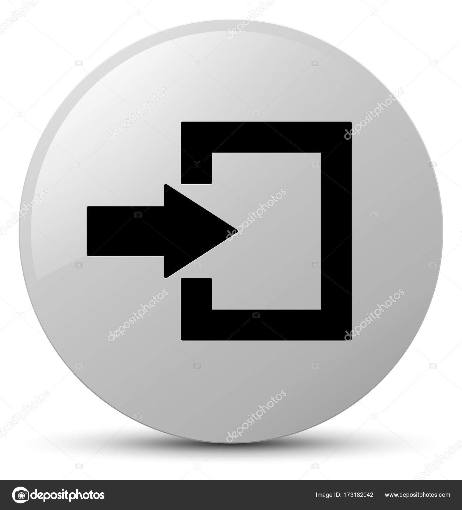 Login icon white round button — Stock Photo © FR_Design #173182042