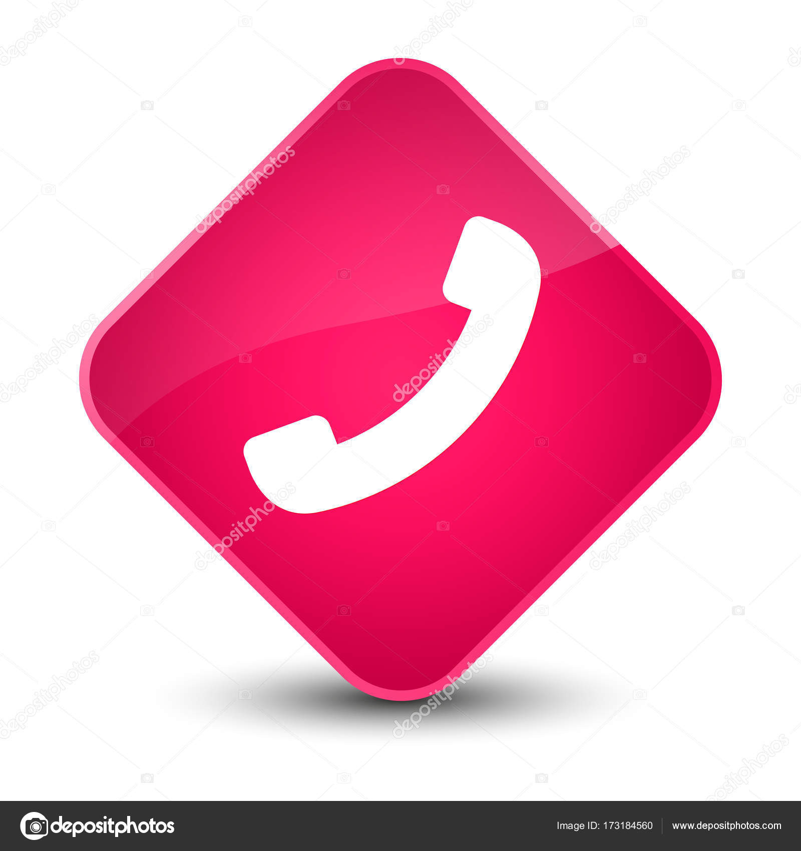 Teléfono icono elegante botón de diamante rosa — Foto de stock ...