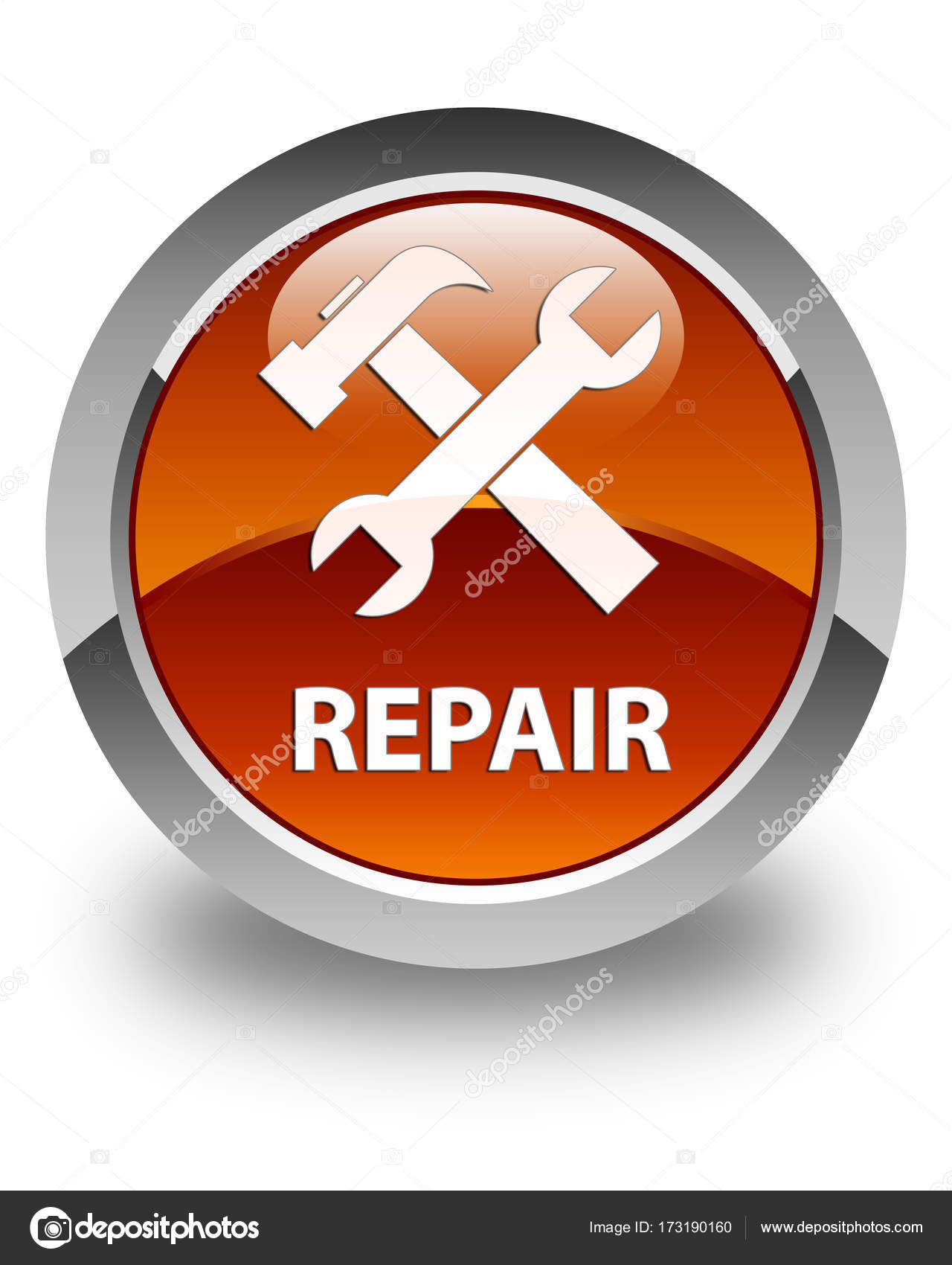 Repair (tools icon) glossy brown round button — Stock Photo © FR_Design ...