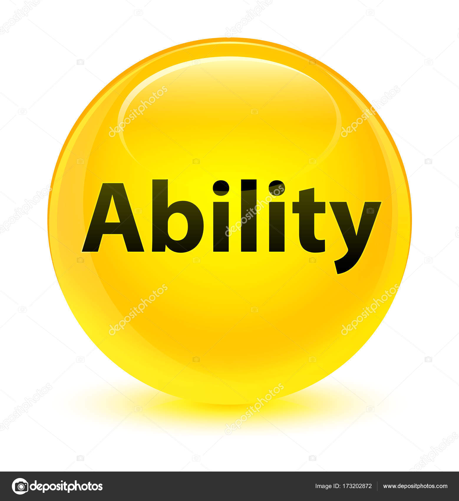 Ability glassy yellow round button — Stock Photo © FR_Design #173202872