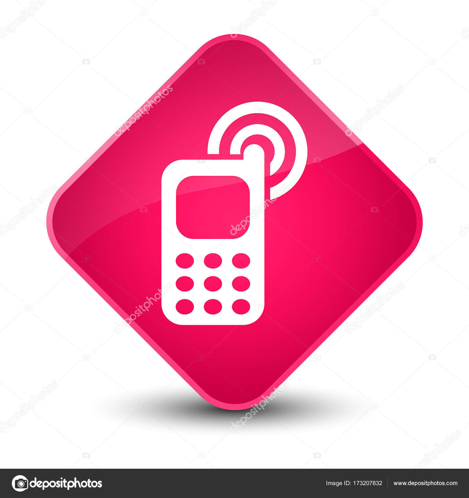 Cellphone ringing icon elegant pink diamond button — Stock Photo © FR ...
