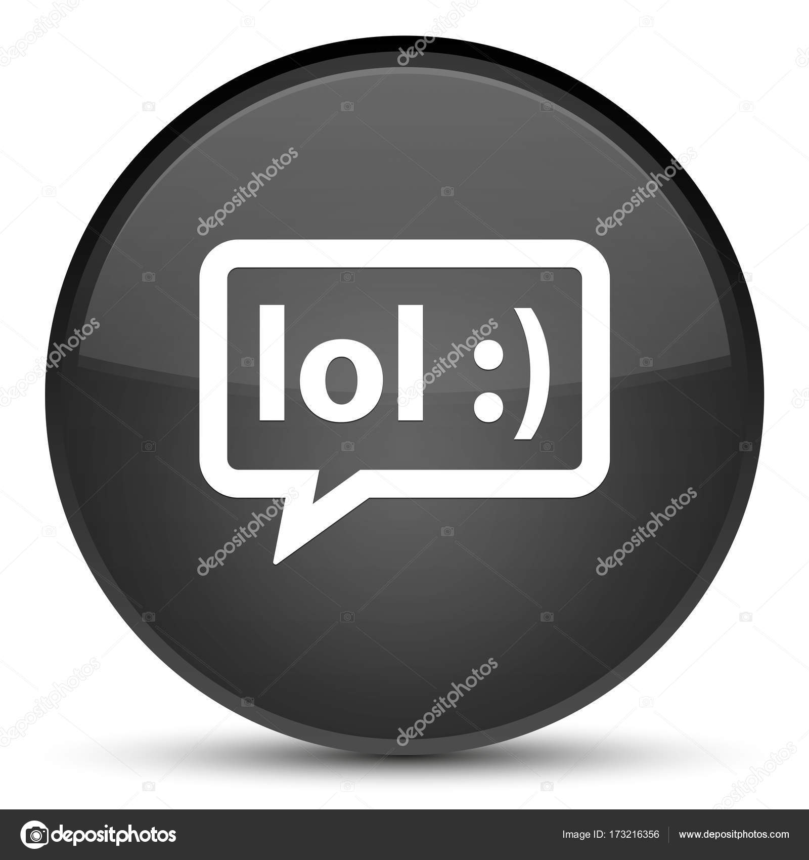 LOL bubble icon special black round button — Stock Photo © FR_Design ...
