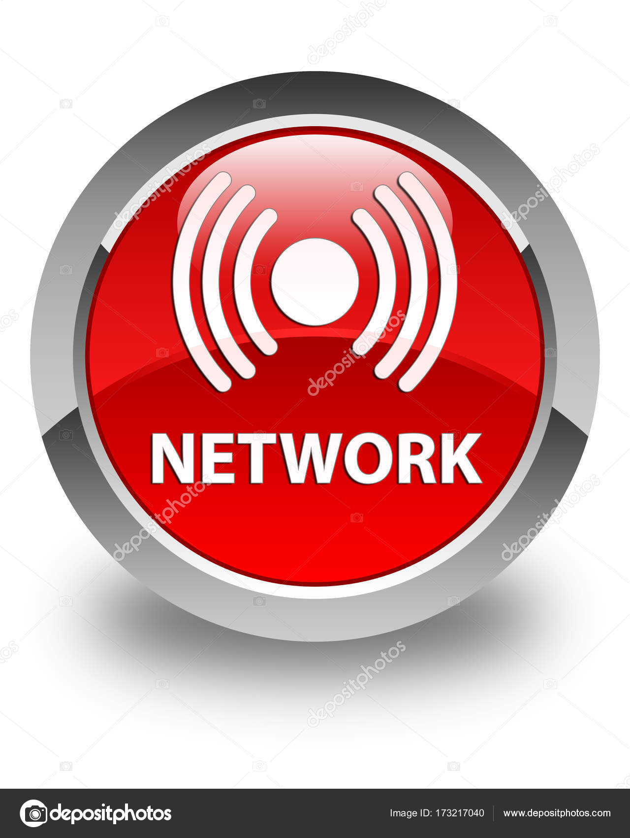 Network (signal icon) glossy red round button — Stock Photo © FR_Design ...
