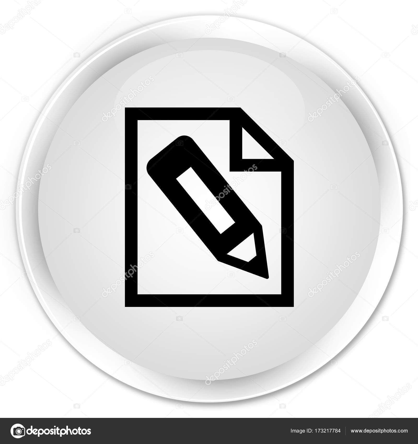 Pencil in page icon premium white round button — Stock Photo © FR ...
