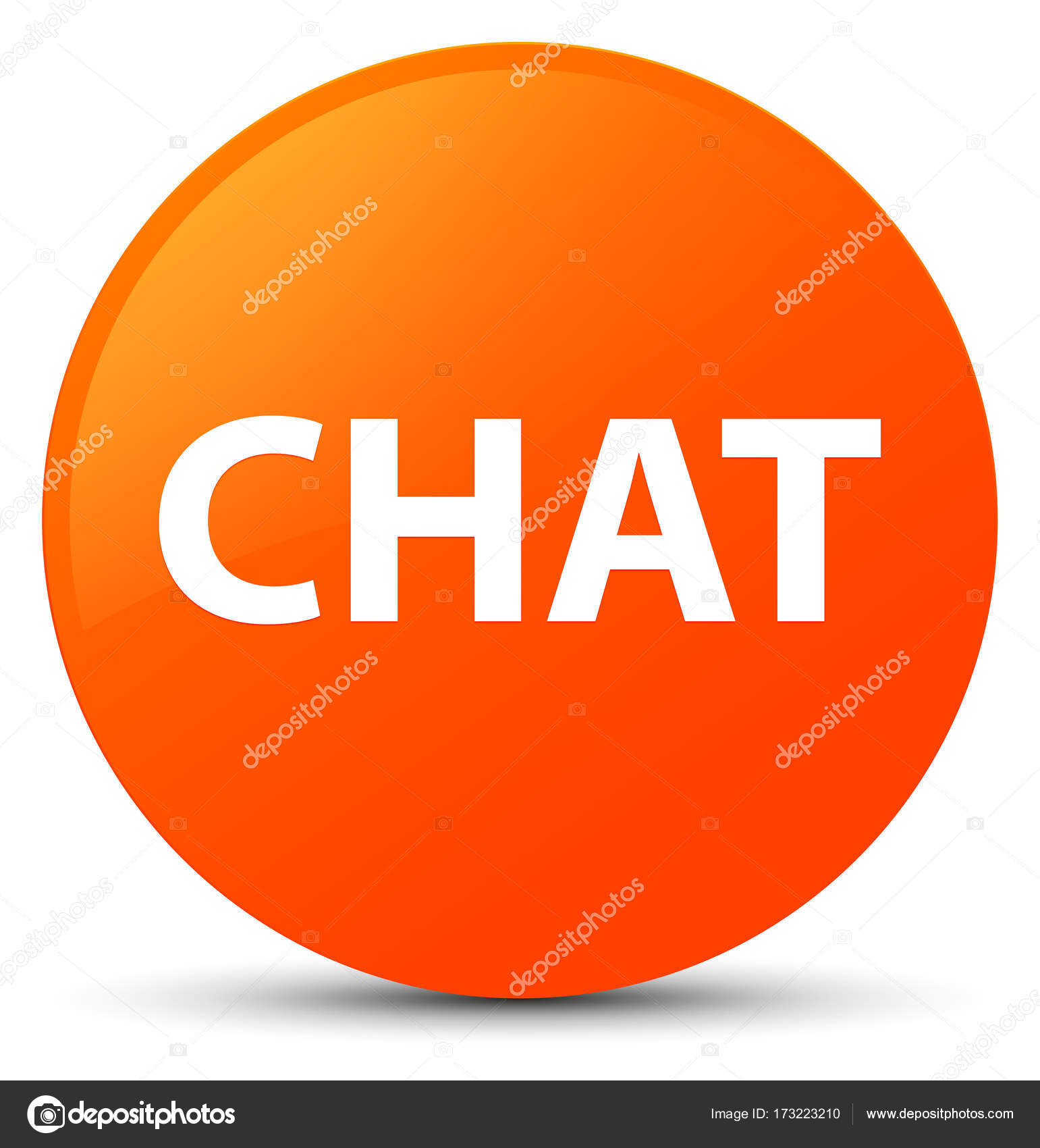 Chat orange round button — Stock Photo © FR_Design #173223210