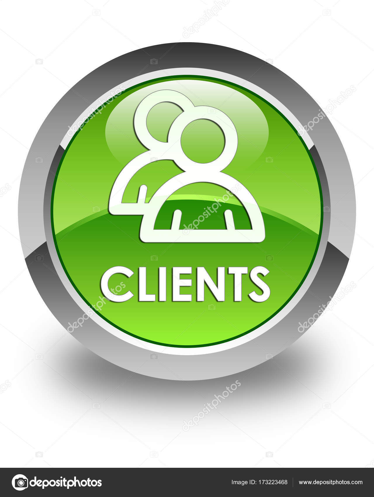 Clients (group icon) glossy green round button — Stock Photo © FR ...
