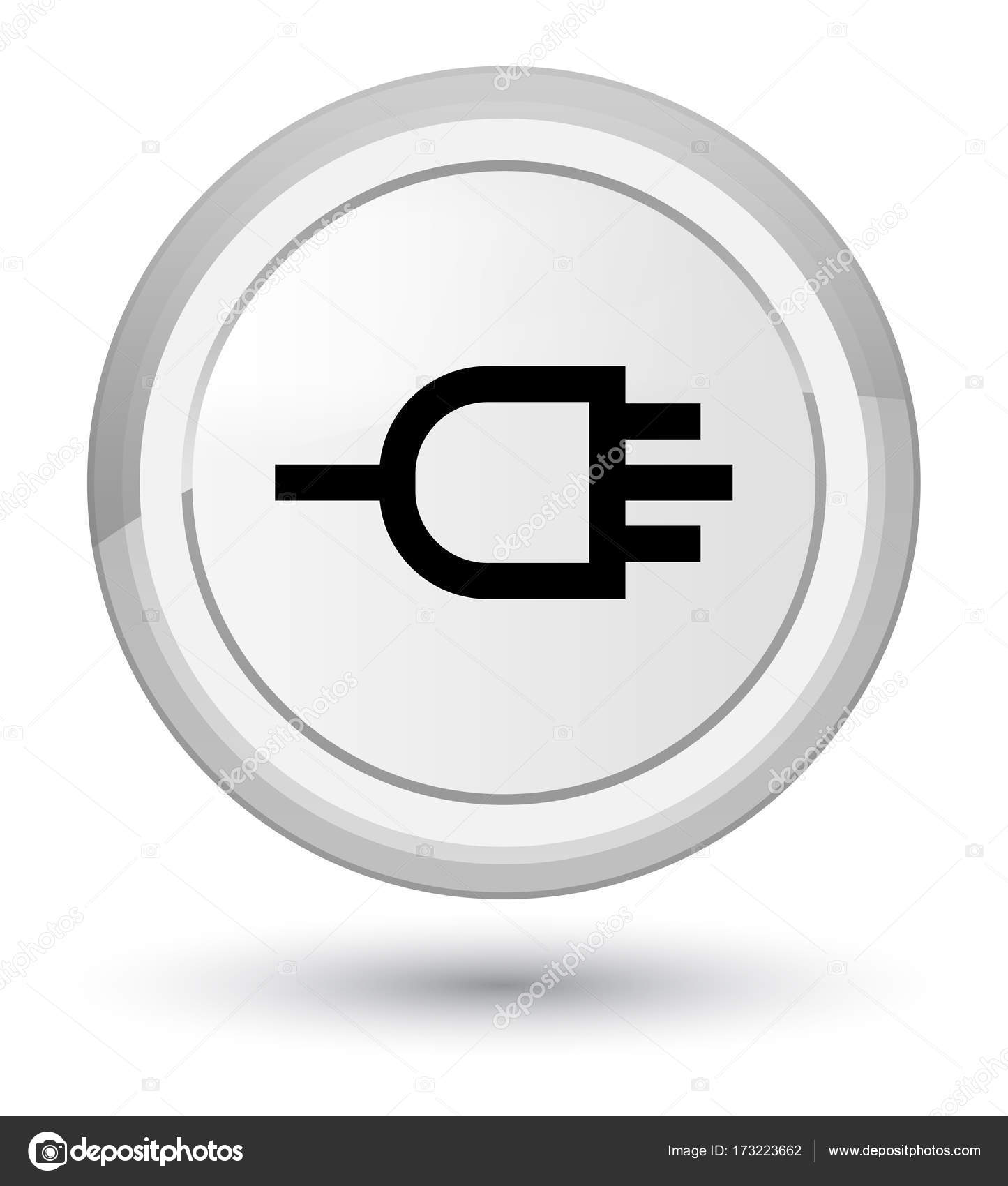Connect icon prime white round button — Stock Photo © FR_Design #173223662