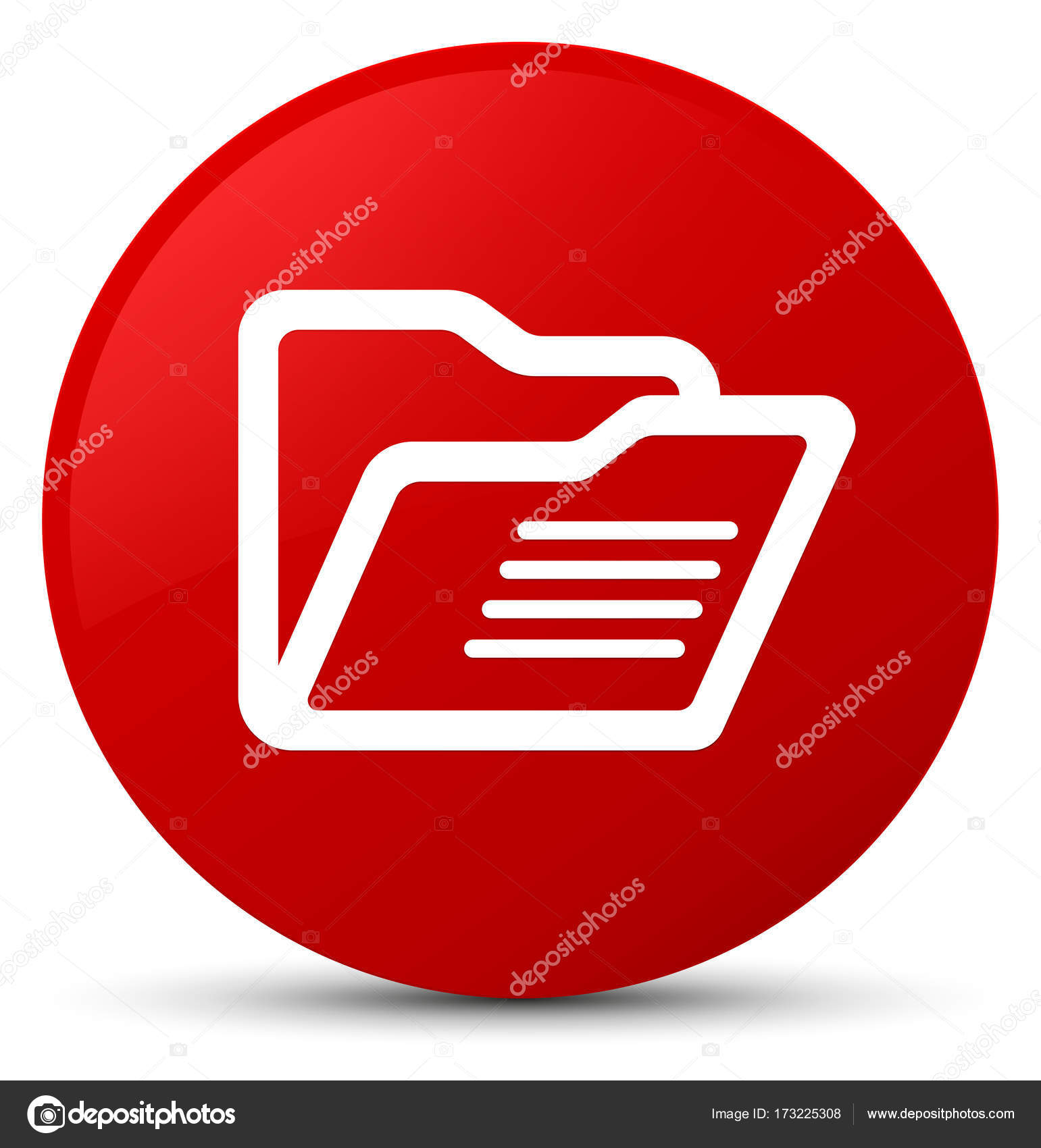 Folder icon red round button — Stock Photo © FR_Design #173225308