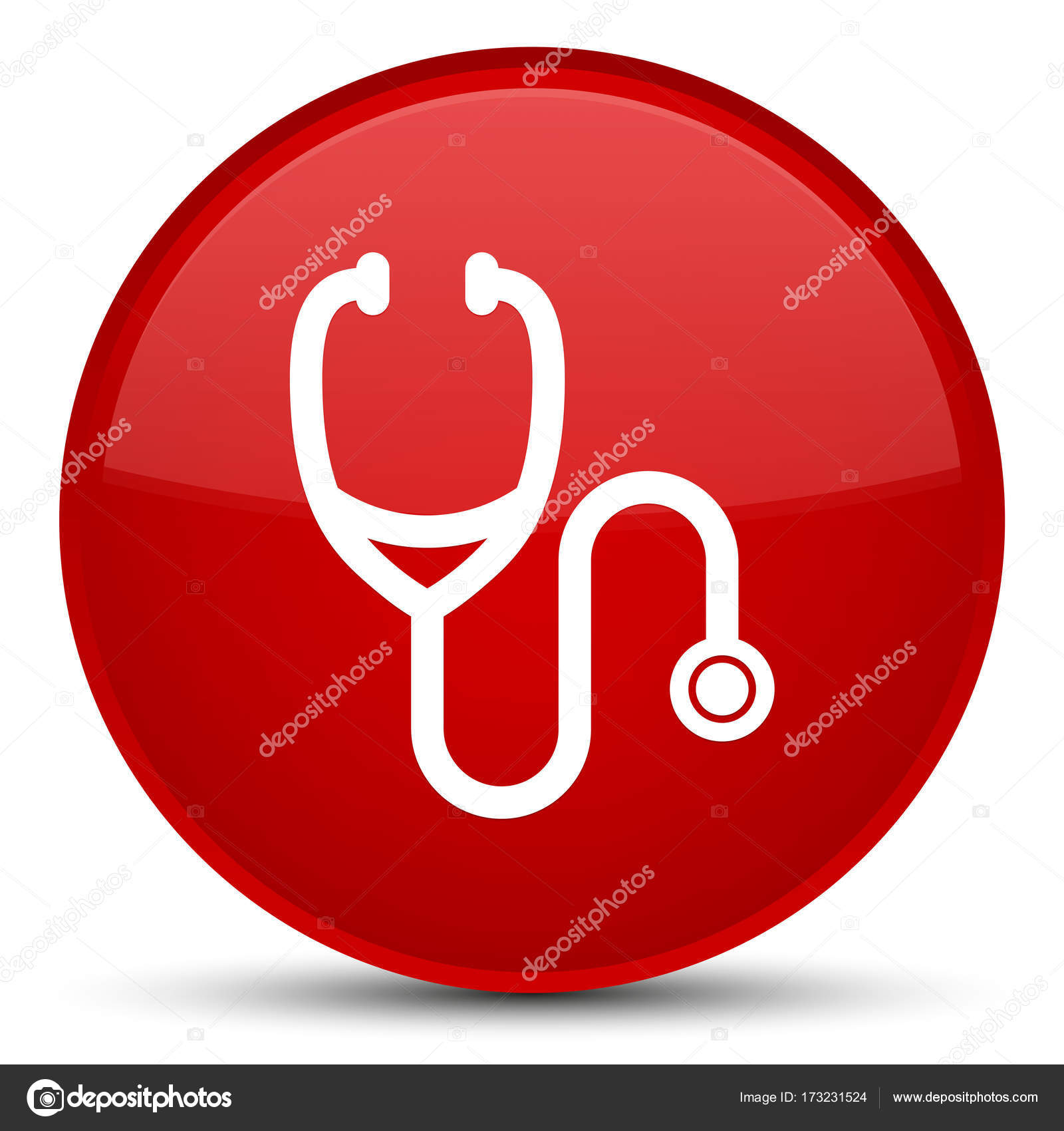Stethoscope icon special red round button — Stock Photo © FR_Design ...