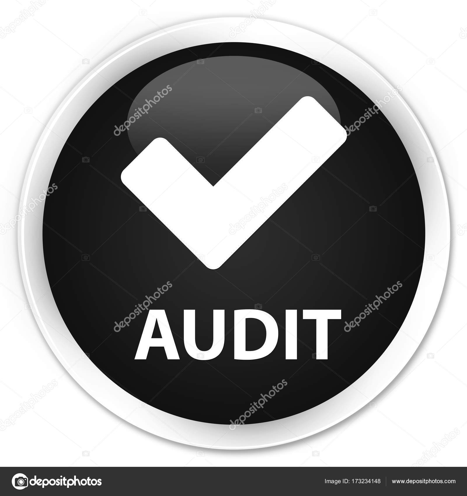 Audit (validate icon) premium black round button — Stock Photo © FR ...