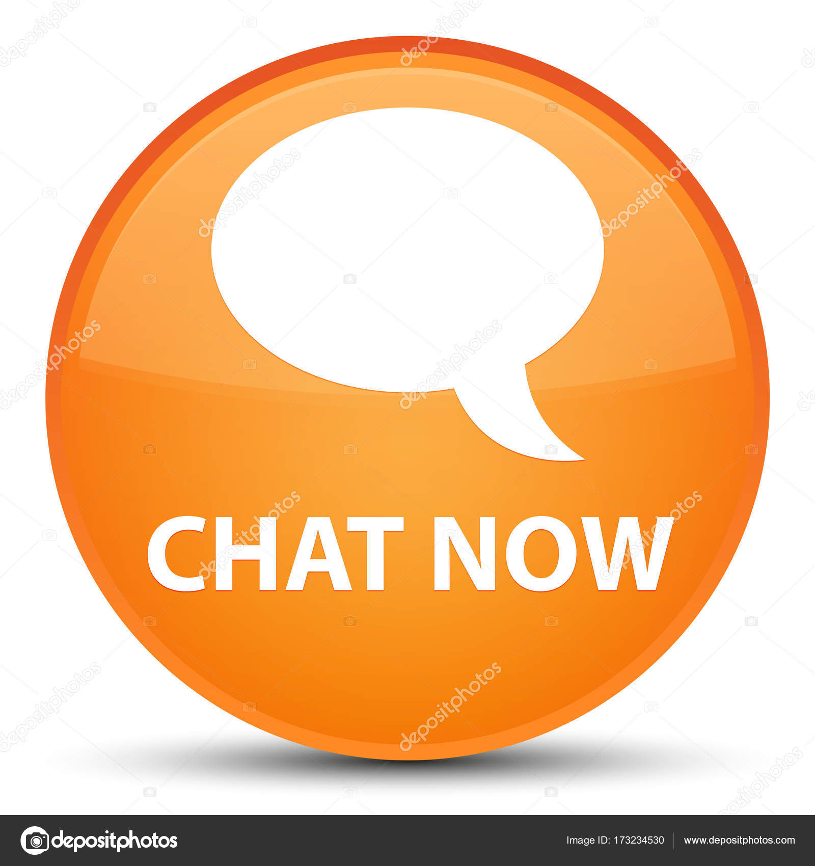 Chat now special orange round button — Stock Photo © FR_Design #173234530