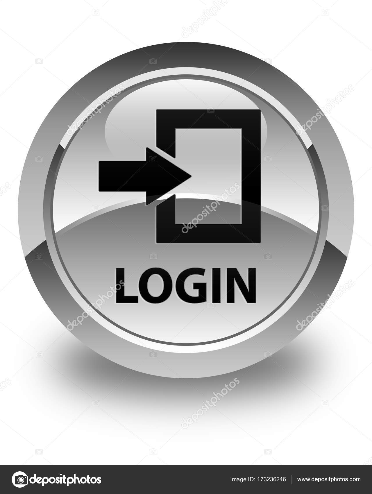 Login glossy white round button — Stock Photo © FR_Design #173236246