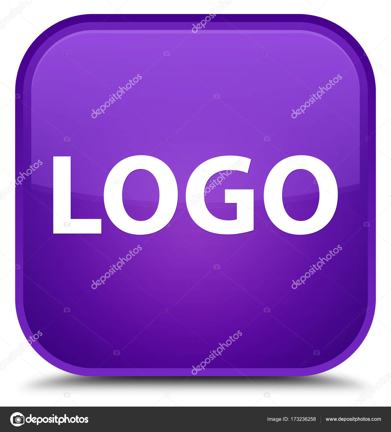 Logo special purple square button — Stock Photo © FR_Design #173236258