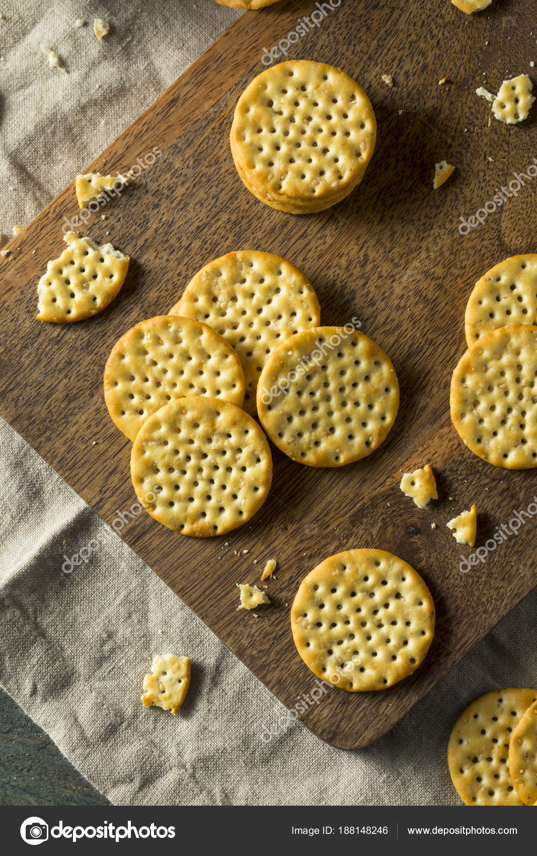 Round Whole Wheat Crackers Stock Photo by ©bhofack2 188148246