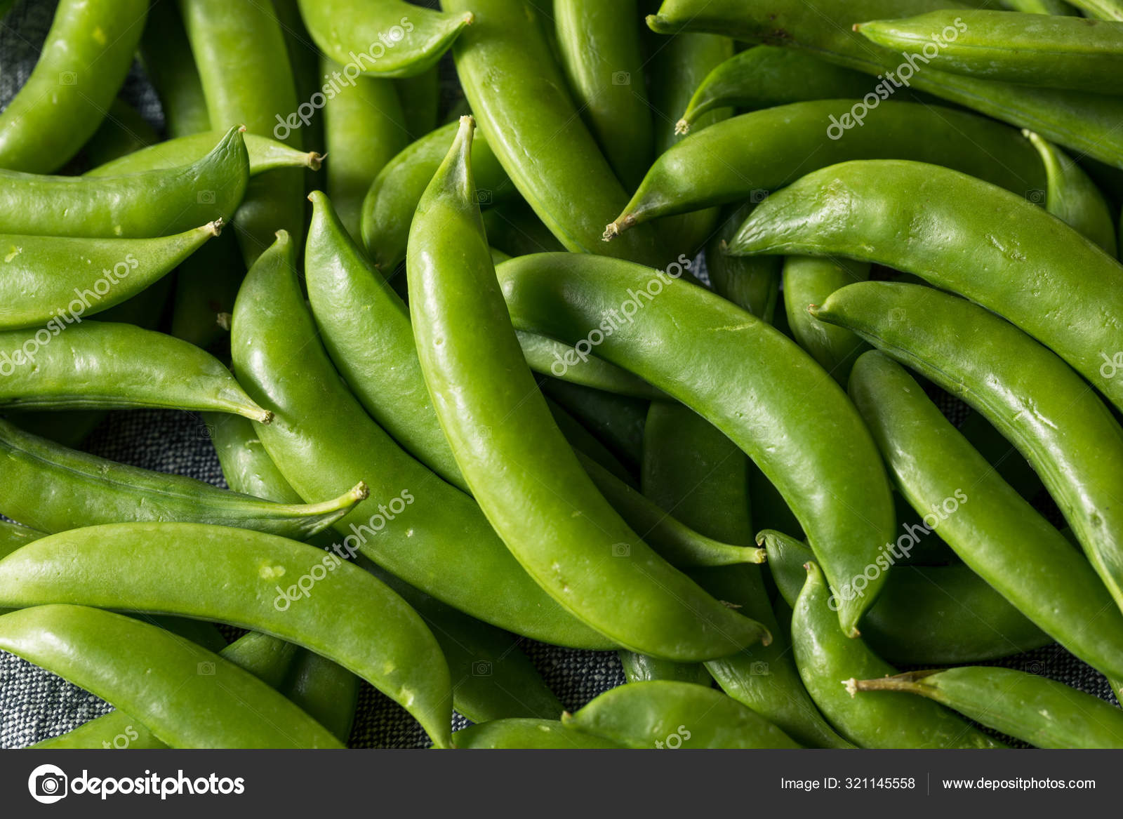 Raw Green Organic Sugar Snap Peas — Stock Photo © bhofack2 #321145558