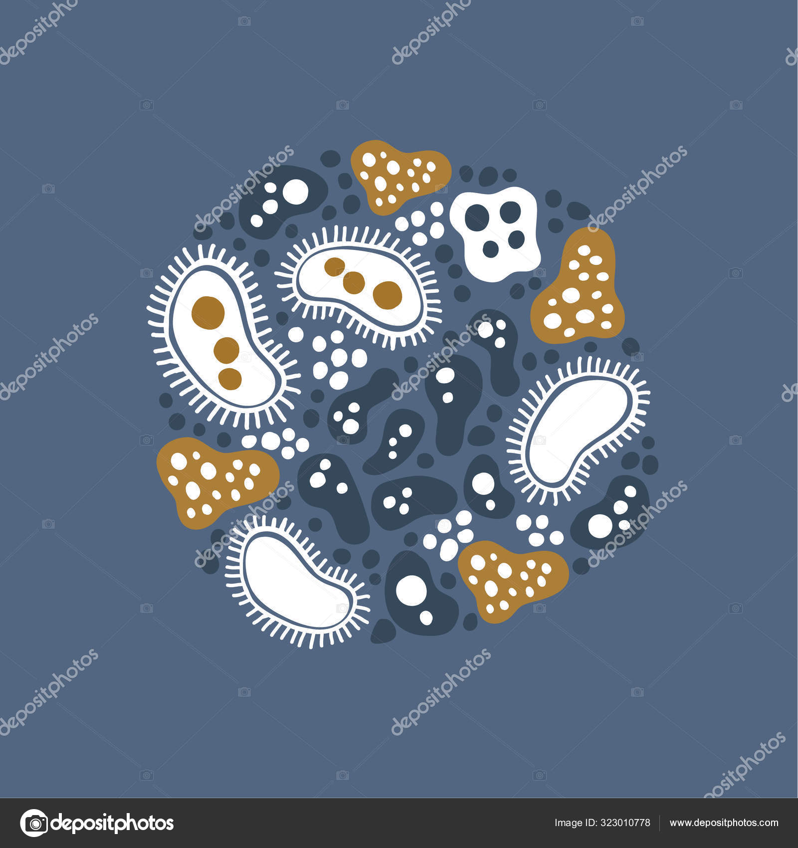 Bacteria virus circle illustration, minimalism Stock Vector by ...