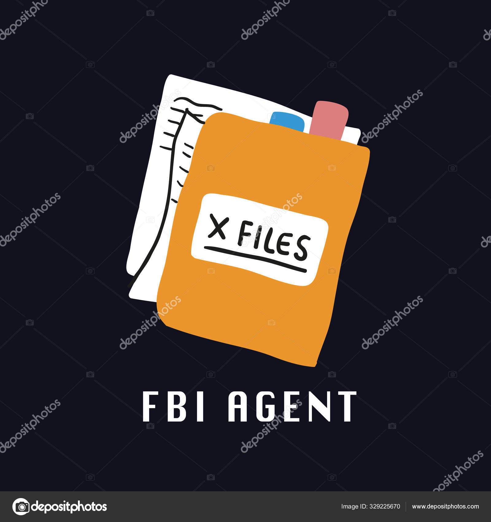 Folder with document of FBI agent illustration Stock Vector Image by ...