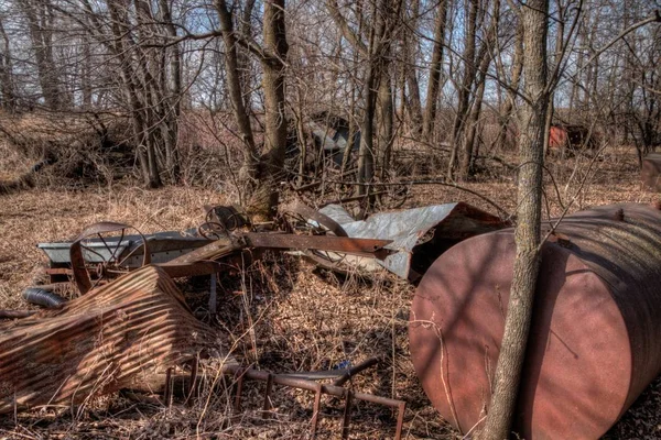 An old neglected Farm and Equipment from the Mid-20th Century in ...